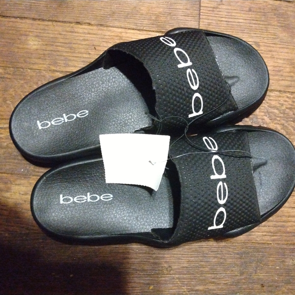 bebe | Shoes | Black Bebe Slides | Poshmark